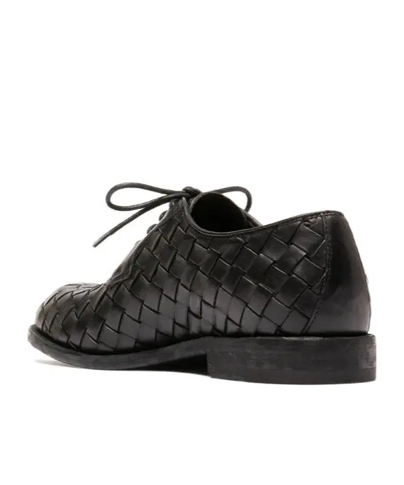 Officine Creative Leather Derby With Braided Detailing