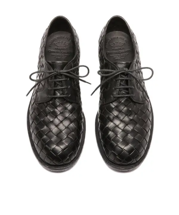 Officine Creative Leather Derby With Braided Detailing
