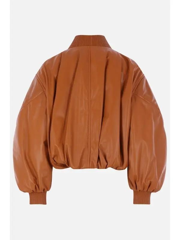 Givenchy Cropped Cocoon Bomber Jacket - Tan