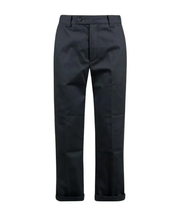 Kenzo Straight-leg Cropped Pants With Logo Embroidery