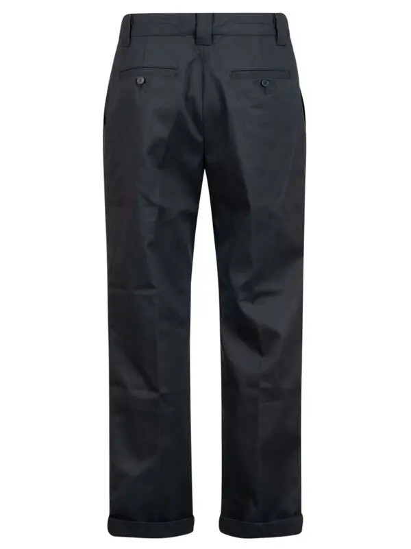 Kenzo Straight-leg Cropped Pants With Logo Embroidery