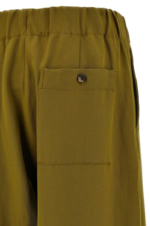 Dries Van Noten Pila Wool Blend Pleated Trousers - Green