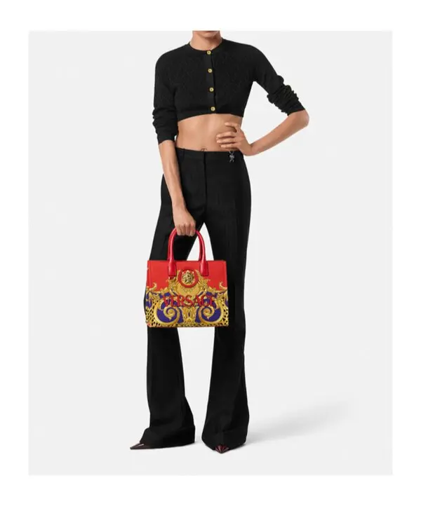 Versace Geometric-pattern Cropped Cardigan