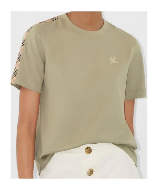 Burberry Logo Embroidered T-shirt - Lark