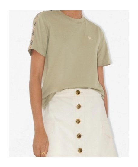Burberry Logo Embroidered T-shirt - Lark