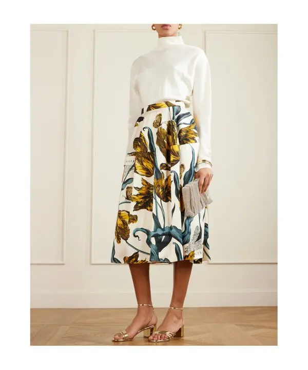 Erdem Floral Print Midi Skirt - No
