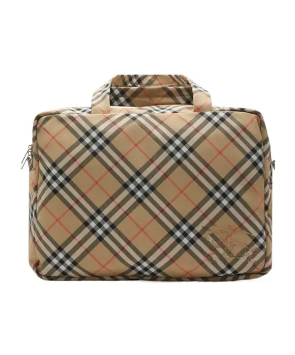 Burberry Checked Zipped Duffle Bag - Sand-colored