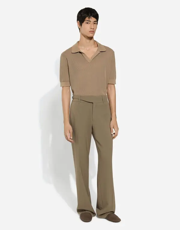 Dolce & Gabbana Dolce Gabbana Openwork V-neck Polo Shirt