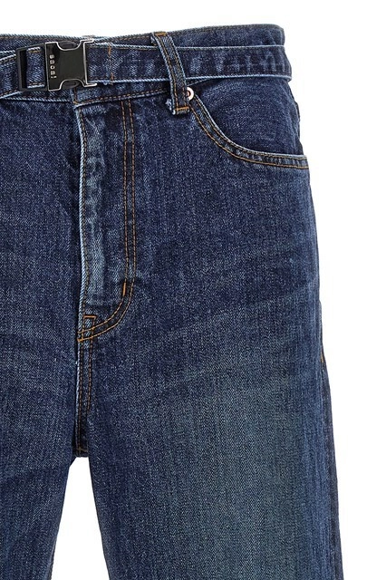 Sacai Boot-cut Belted Denim Jeans - Blue