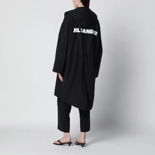JIL SANDER Logo Detail Drawstring Coat