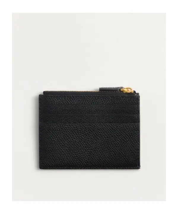 Valentino Garavani Vlogo Signature Zip-up Card Case - Black