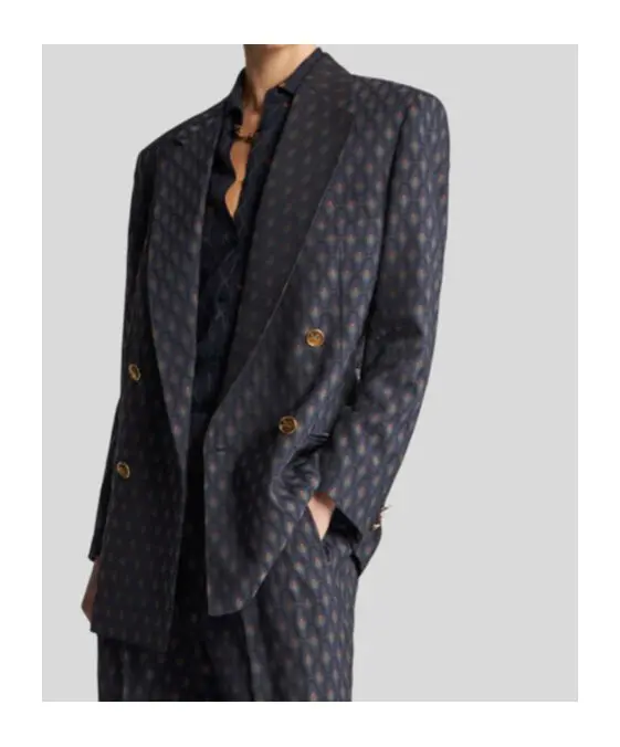 Etro Double-breasted Jacquard Jacket