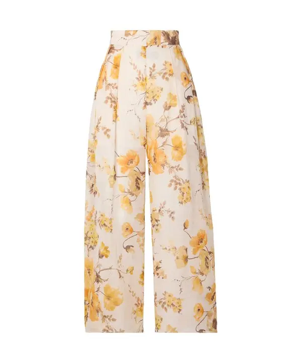 Zimmermann Floral Print Wide-leg Pants