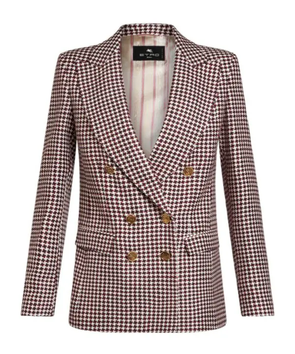 Etro Houndstooth Double-breasted Blazer