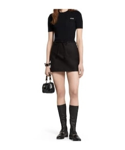 Gucci Ribbed Crewneck Top With Pocket