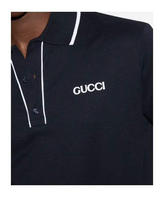 Gucci Logo Embroidered Polo Shirt