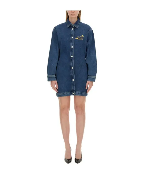 Moschino Denim Dress With Emblem