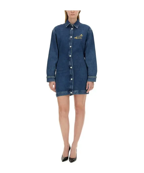 Moschino Denim Dress With Emblem