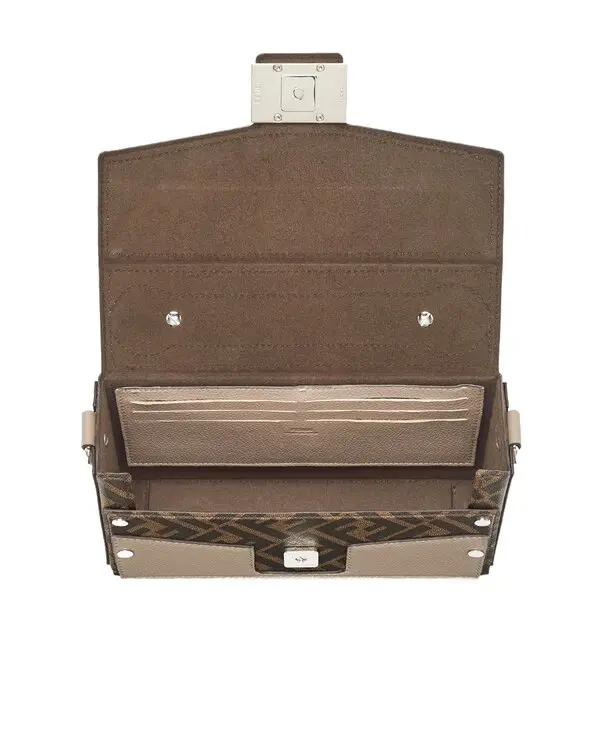 Fendi Ff Soft Trunk Baguette - Nude