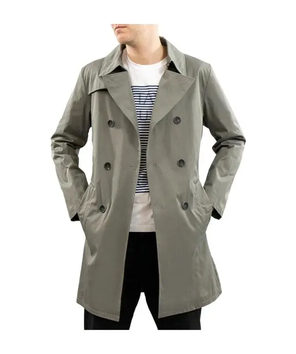 Emporio Armani Double Breasted Trench Coat - Green