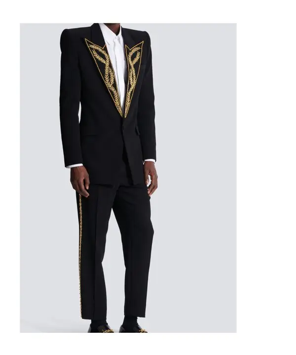 Balmain Single-breasted Jacket With Embroidered Collar