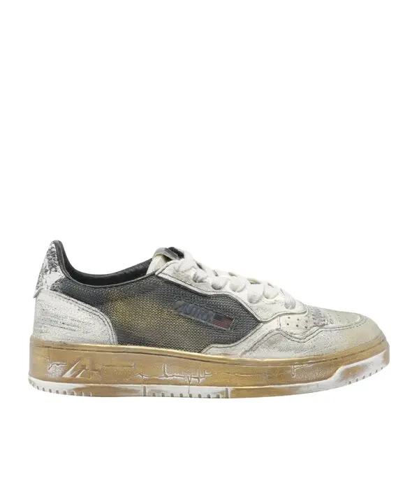 AUTRY Snakeskin-panelled Leather Sneakers