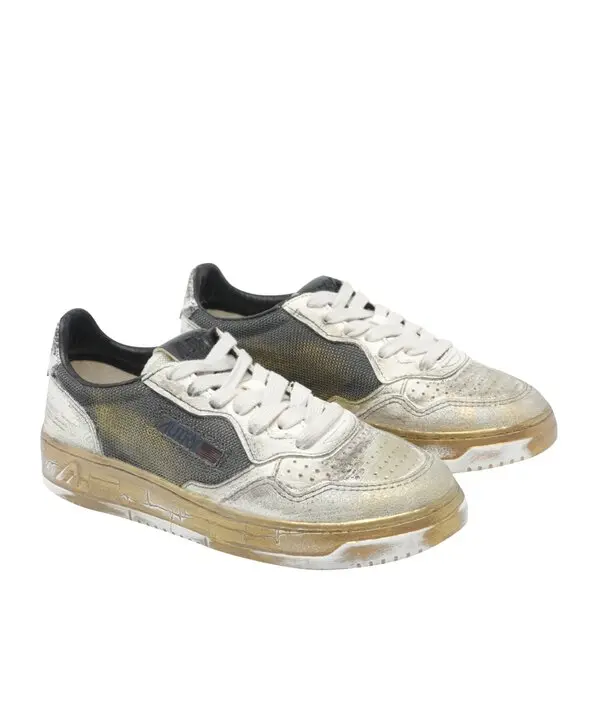 AUTRY Snakeskin-panelled Leather Sneakers