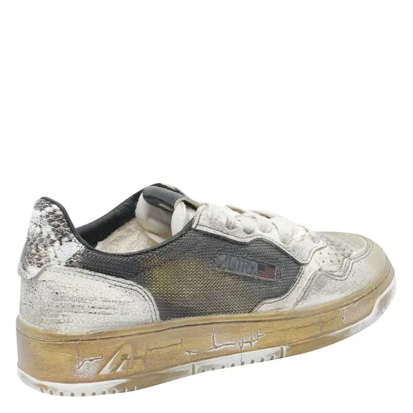 AUTRY Snakeskin-panelled Leather Sneakers