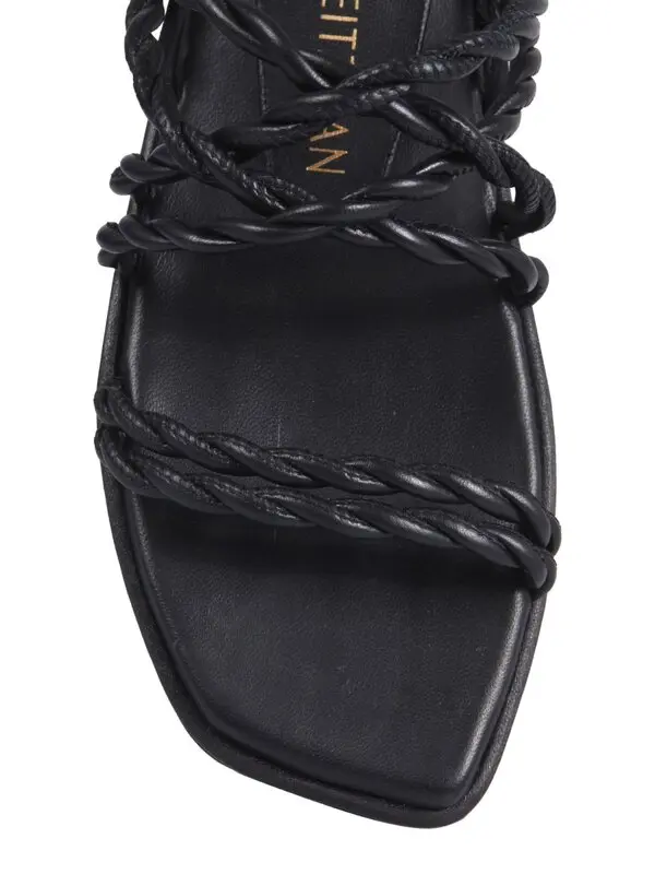 STUART WEITZMAN Braided Strappy Flat Sandals With Tie Fastening