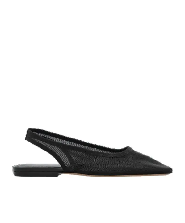 Dries Van Noten Round Toe Mesh Slingbacks - Black
