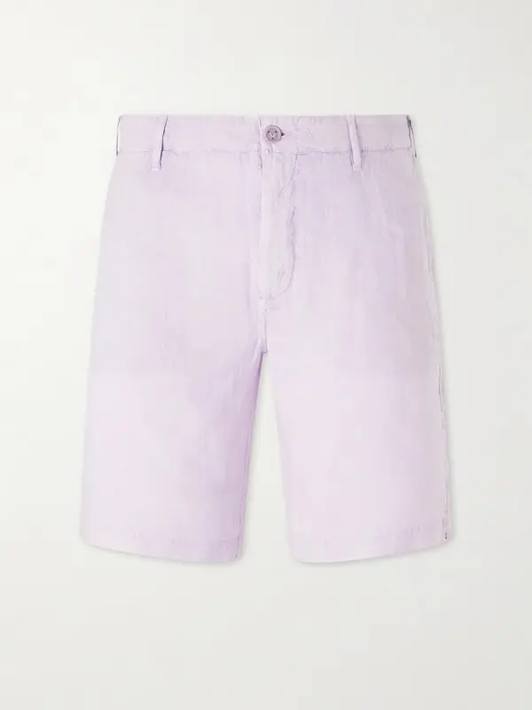 Vilebrequin Straight-leg Garment-dyed Linen Shorts - Pink