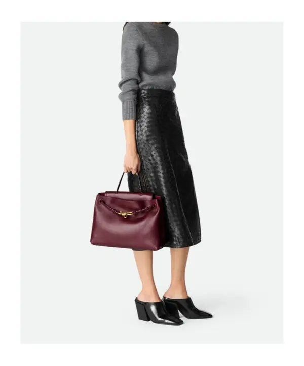 Bottega Veneta Braided Drawstring Shoulder Bag - Red