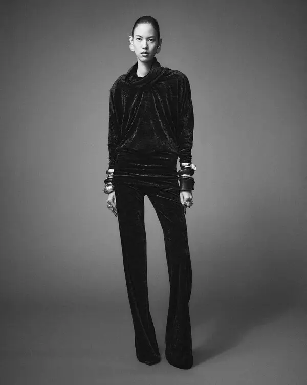 Saint Laurent Wide-leg Velvet Trousers