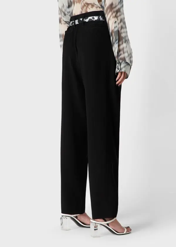 Giorgio Armani Belted Tailored Trousers - Black