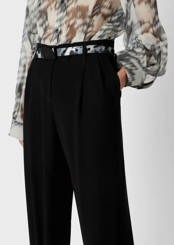 Giorgio Armani Belted Tailored Trousers - Black