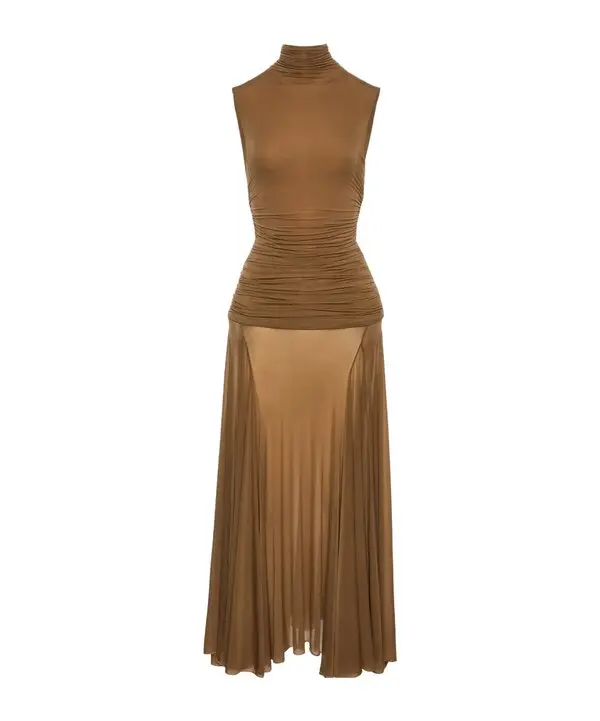 Magda Butrym High-neck Maxi Dress - Beige