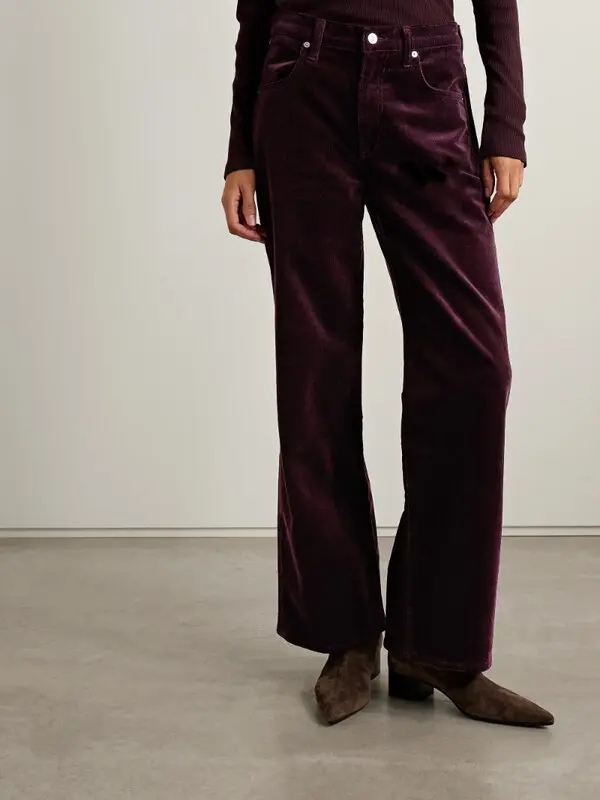 Citizens Of Humanity Annina Cotton-blend Corduroy Wide-leg Pants - Black