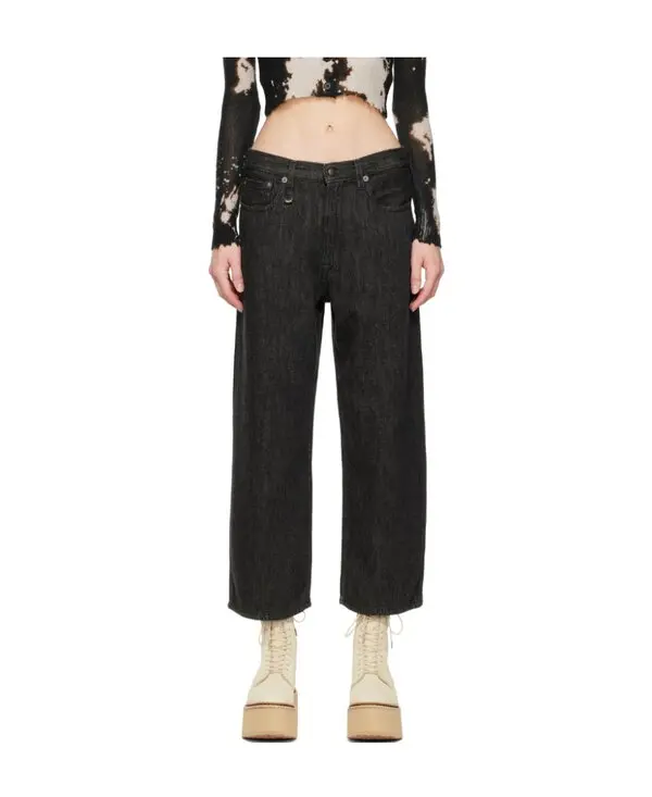 R13 Wide Leg Cropped Jeans