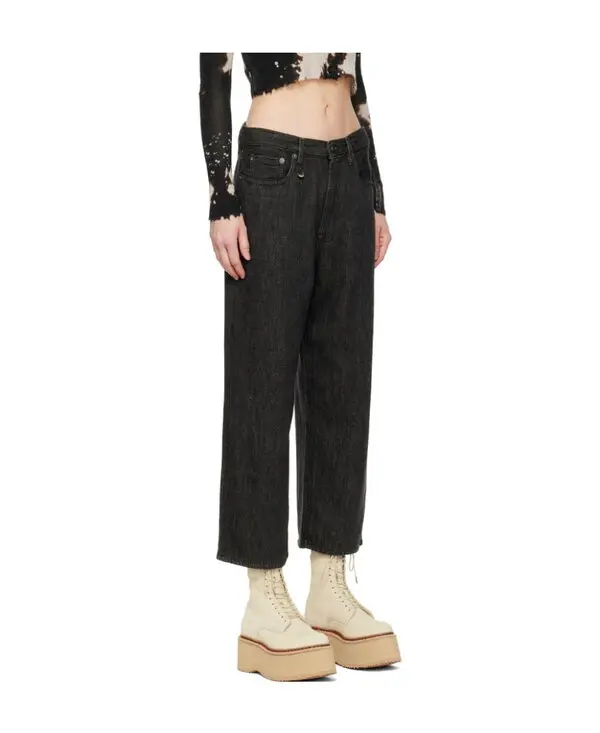 R13 Wide Leg Cropped Jeans