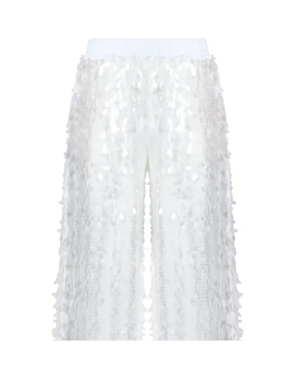 Norma Kamali High-waist Flared Sequined Trousers