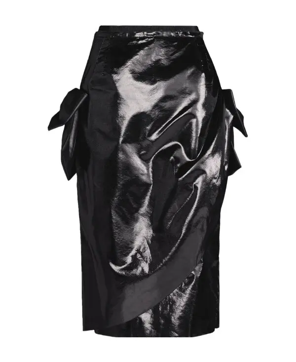 MAISON MARGIELA High Waist Asymmetric Midi Skirt - Black