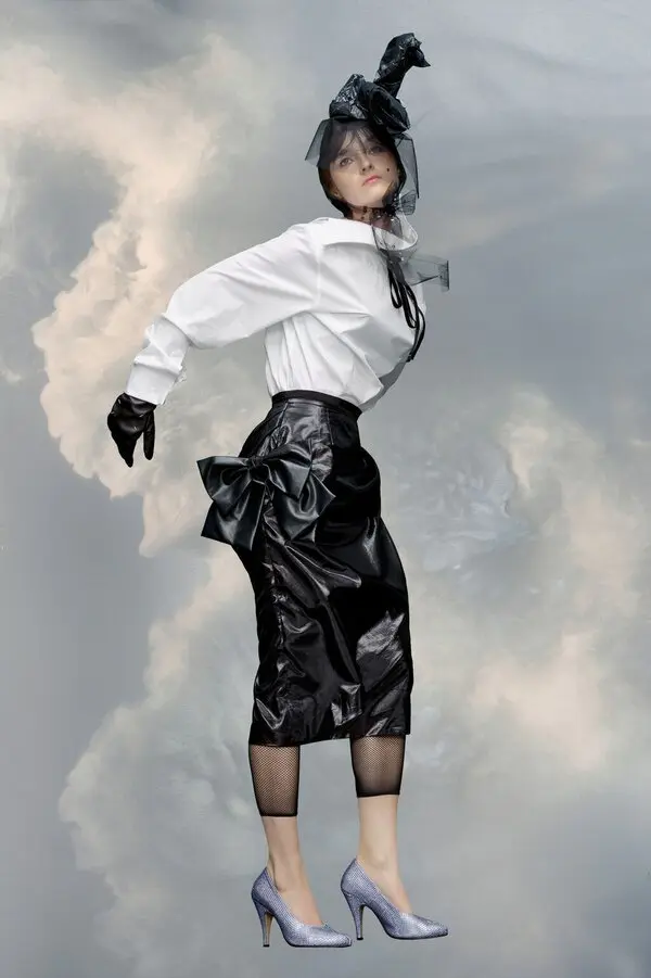 MAISON MARGIELA Asymmetrical Midi Skirt With Bow Detail