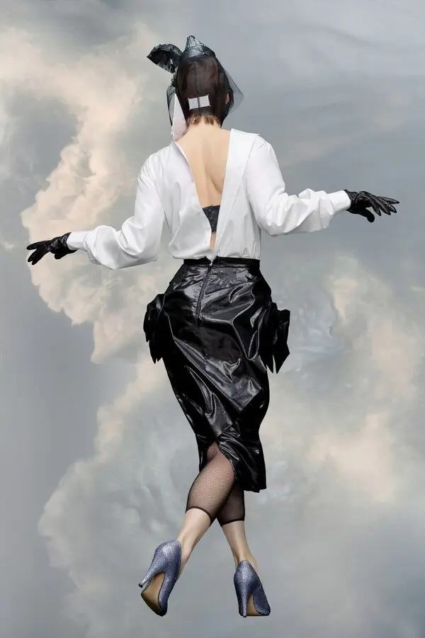MAISON MARGIELA Asymmetrical Midi Skirt With Bow Detail