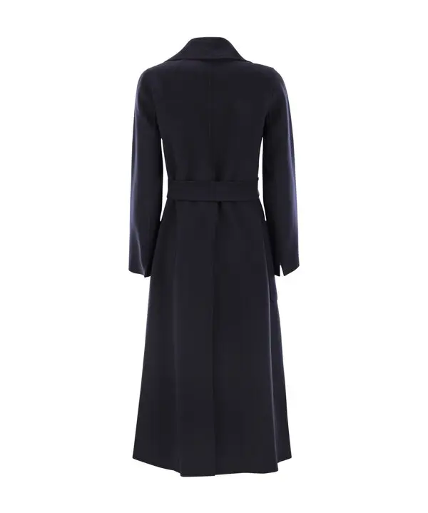 Max Mara Belted Long Sleeved Coat - Black