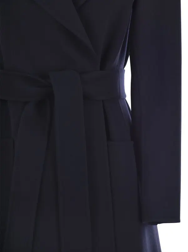 Max Mara Belted Long Sleeved Coat - Black