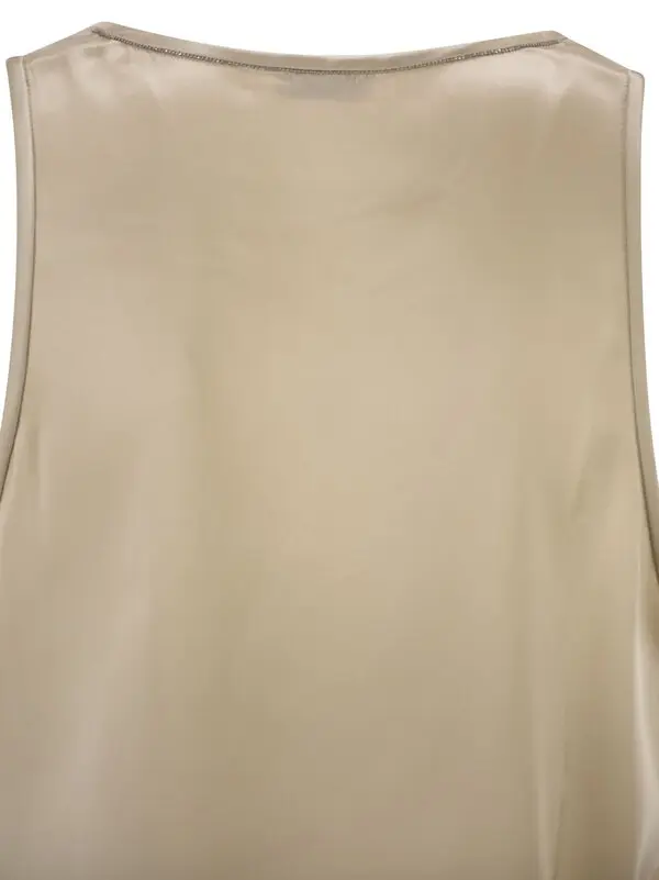 Brunello Cucinelli Side Slit Satin Blouse