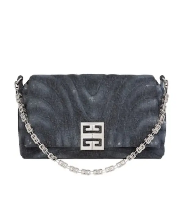 Givenchy 4g Plaque Quilted Denim Small Shoulder Bag