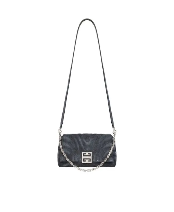 Givenchy 4g Plaque Quilted Denim Small Shoulder Bag