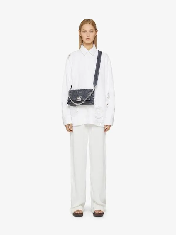 Givenchy 4g Plaque Quilted Denim Small Shoulder Bag