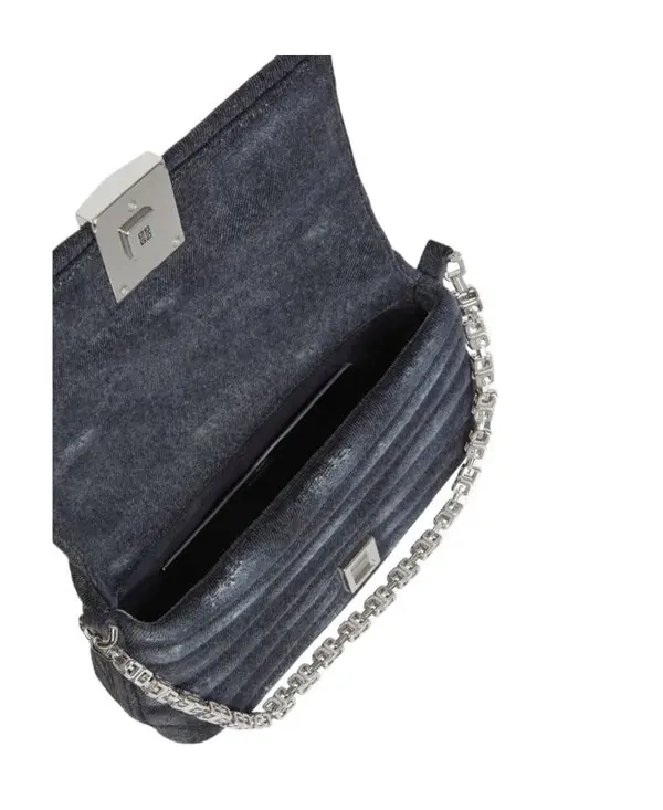 Givenchy 4g Plaque Quilted Denim Small Shoulder Bag